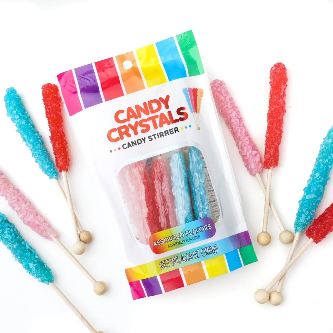 Candy Crystals Candy Stirrer Assorted Flavors 4.23 ounces | CRYSTALS